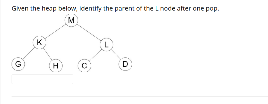 Solved Given the heap below, identify the parent of the L | Chegg.com