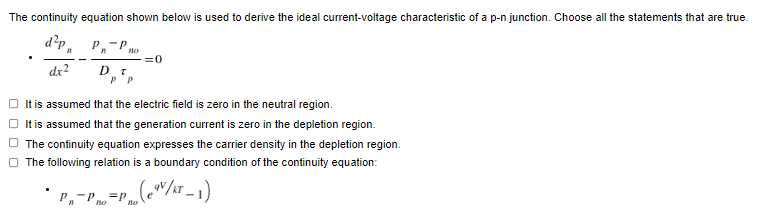 Solved The continuity equation shown below is used to derive | Chegg.com