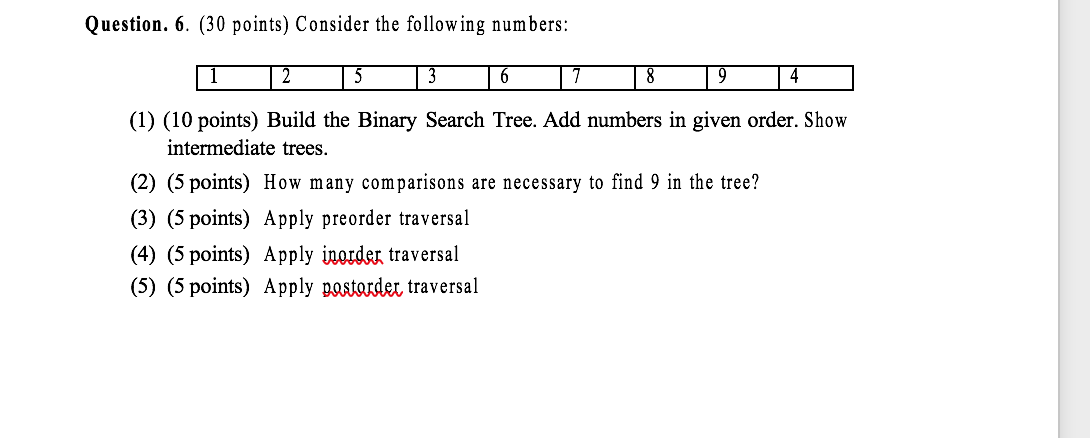 Solved Question. 6. (30 points) Consider the following | Chegg.com