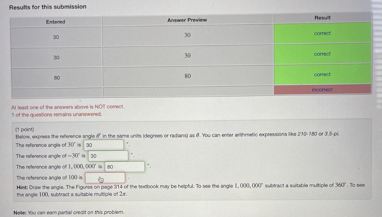 Solved Results for this submission Entered Result Answer | Chegg.com