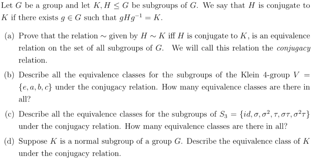 Solved Let G be a group and let K. H