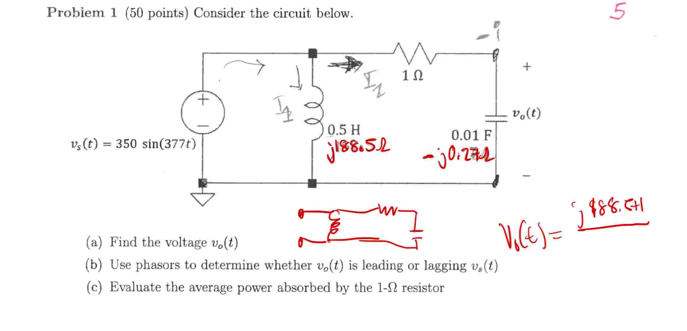 Problem 1 (50 points) Consider the circuit | Chegg.com Problem 1 (50 points) Consider the circuit | Chegg.com