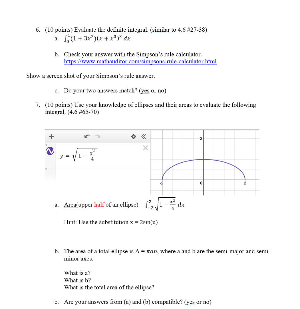 Solved 6. (10 points) Evaluate the definite integral. | Chegg.com