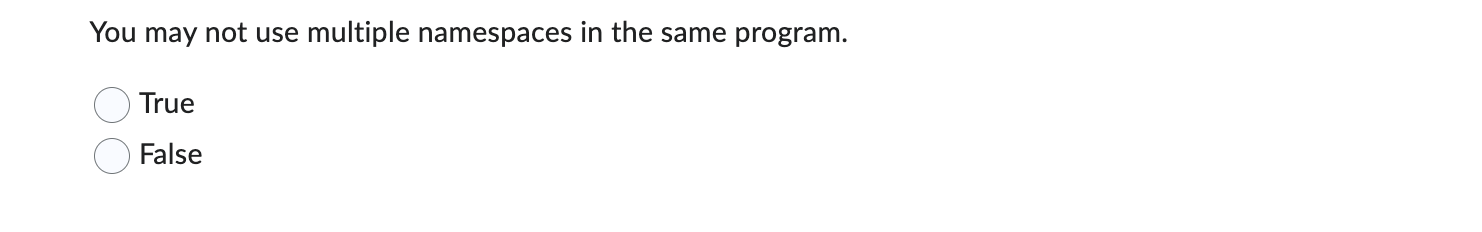 Solved You may not use multiple namespaces in the same | Chegg.com