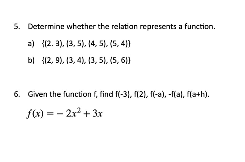 Solved 5. Determine whether the relation represents a | Chegg.com