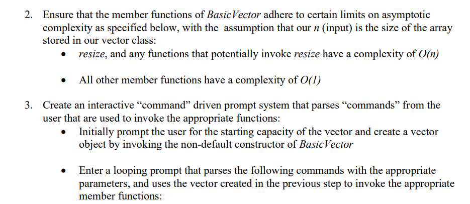Solved Write a program (called integer_vector.cpp) that does | Chegg.com