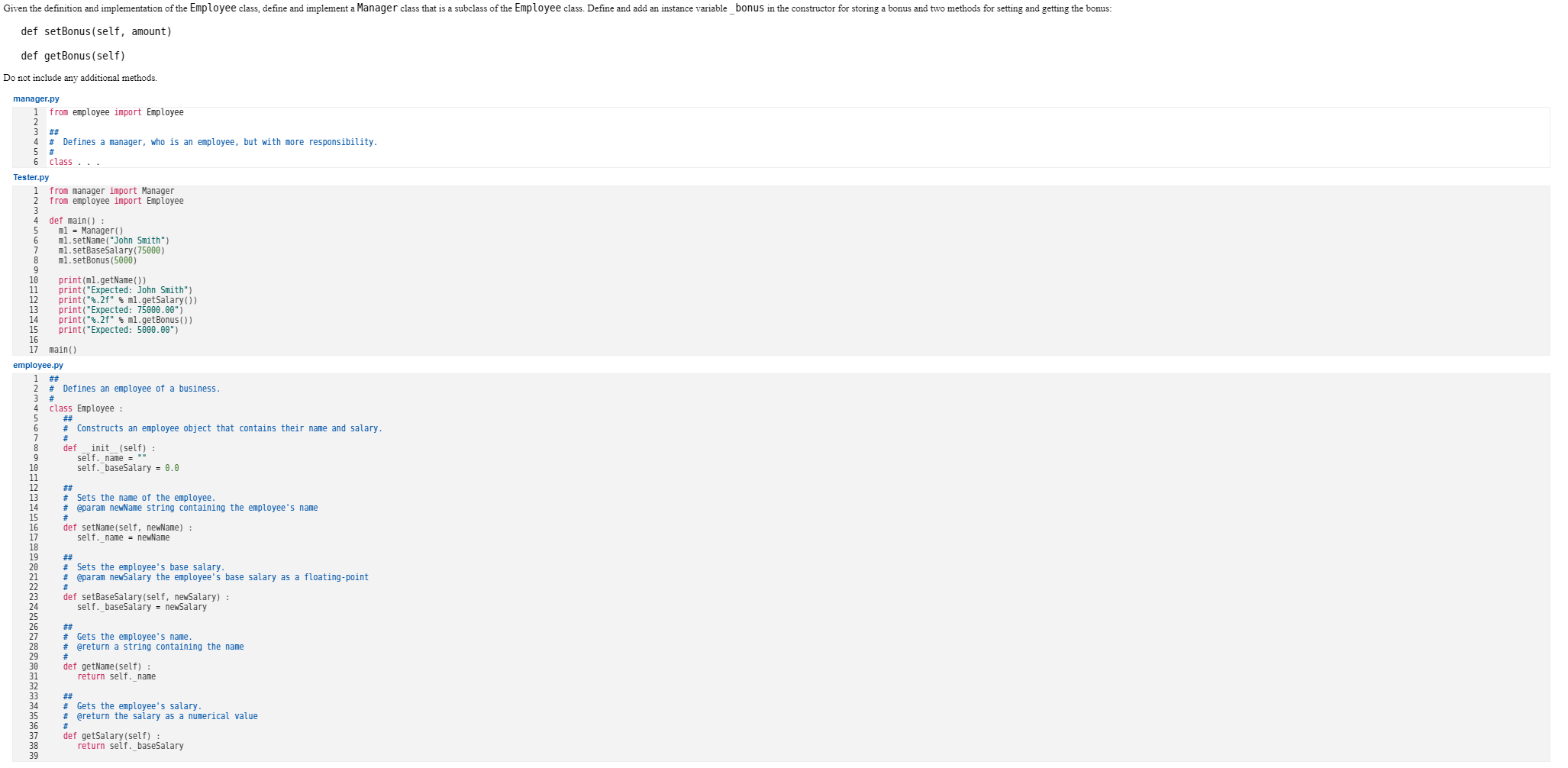 Solved Given the definition and implementation of the | Chegg.com