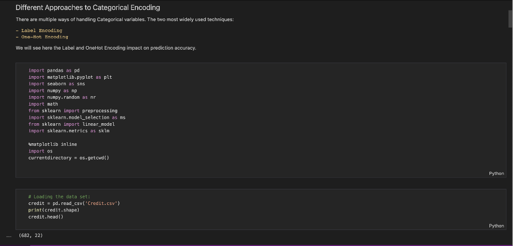 Different Approaches to Categorical Encoding There | Chegg.com