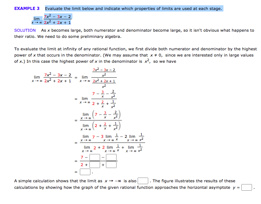 Solved lim EXAMPLE 3 Evaluate the limit below and indicate | Chegg.com