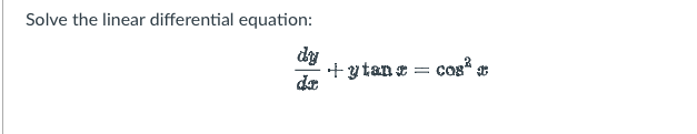 Solved Solve the linear differential | Chegg.com