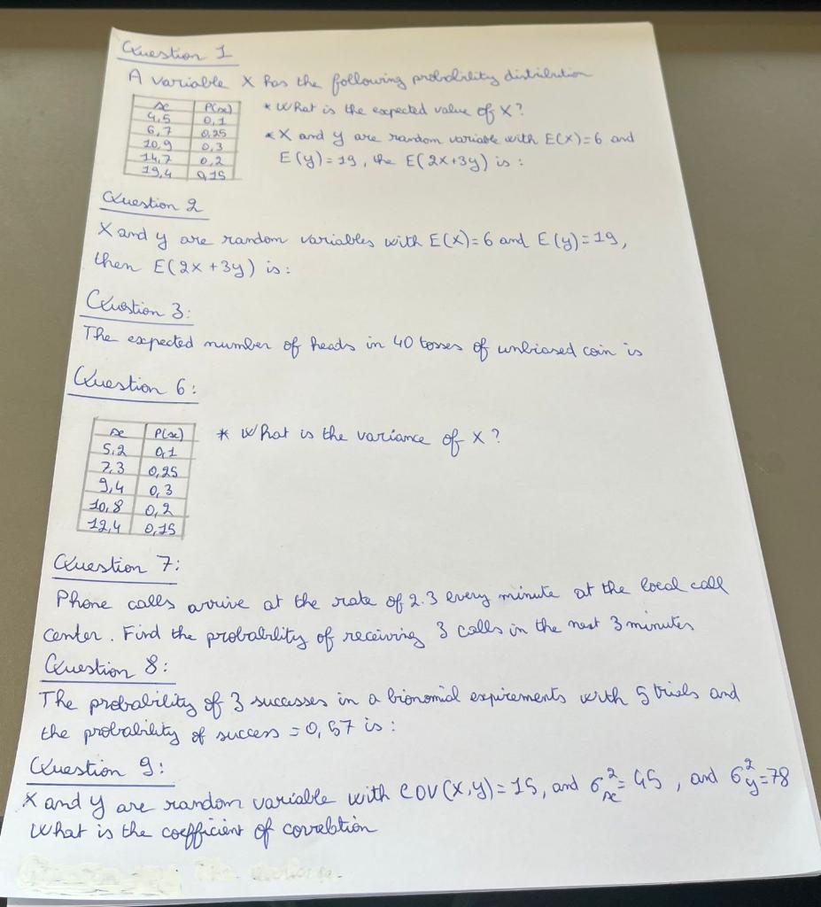 Solved A variable x fos the following probdivity distibution | Chegg.com