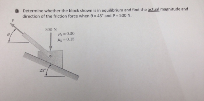 Solved Determine whether the block shown is in equilibrium | Chegg.com
