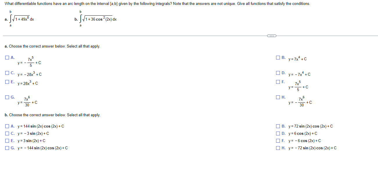 Solved What differentiable functions have an arc length on | Chegg.com