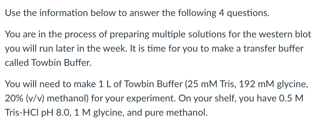 Solved Use the information below to answer the following 4 | Chegg.com