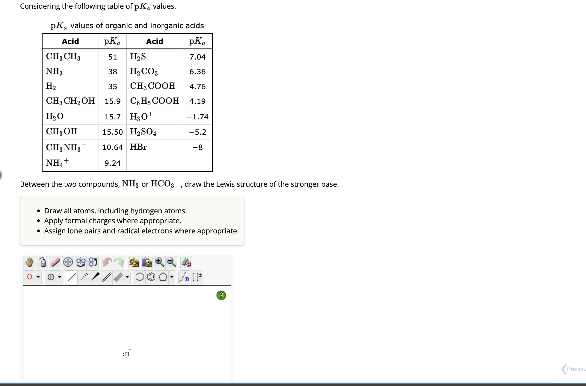 Solved Considering the following table of pKa values. pKa | Chegg.com