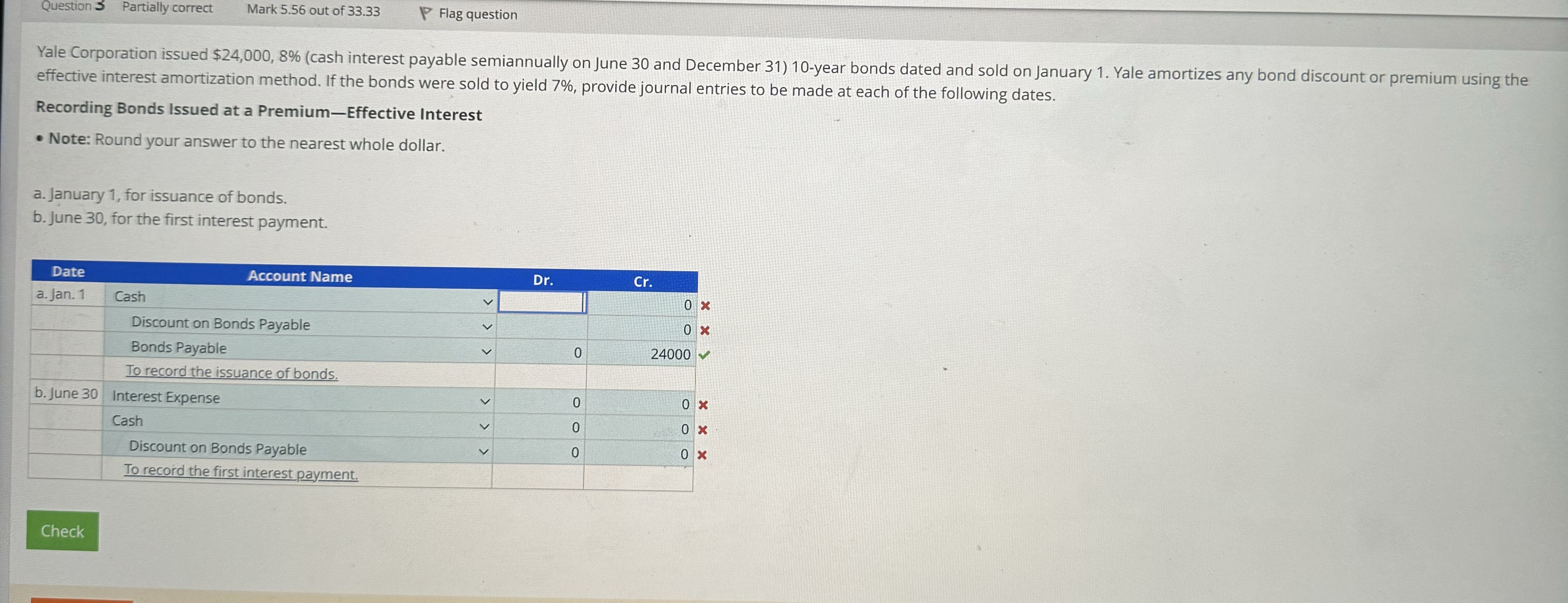 Solved Issuance of Bonds and first interest payment.Yale | Chegg.com