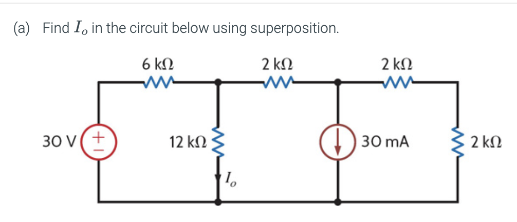 Solved (a) Use superposition to find Vo in the circuit | Chegg.com