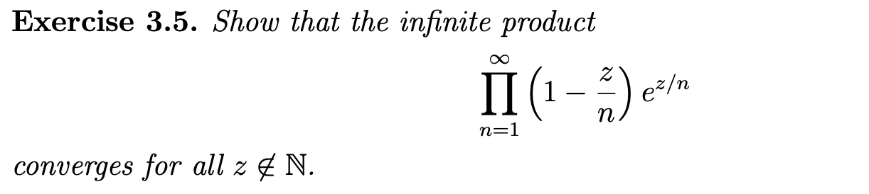 Solved Exercise 3.5. Show that the infinite product II (1-3) | Chegg.com
