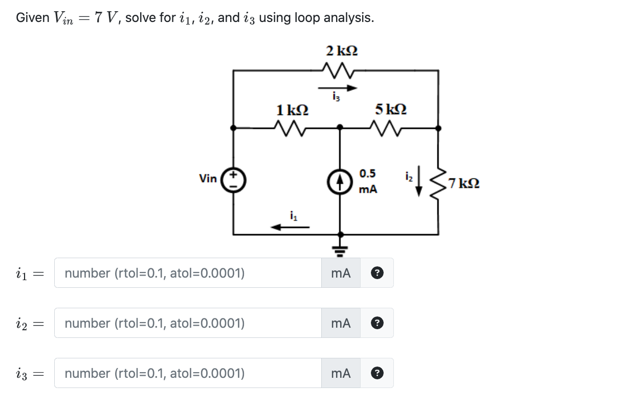 Solved Given Vin=7V, solve for i1,i2, and i3 using loop | Chegg.com Solved Given Vin=7V, solve for i1,i2, and i3 using loop | Chegg.com