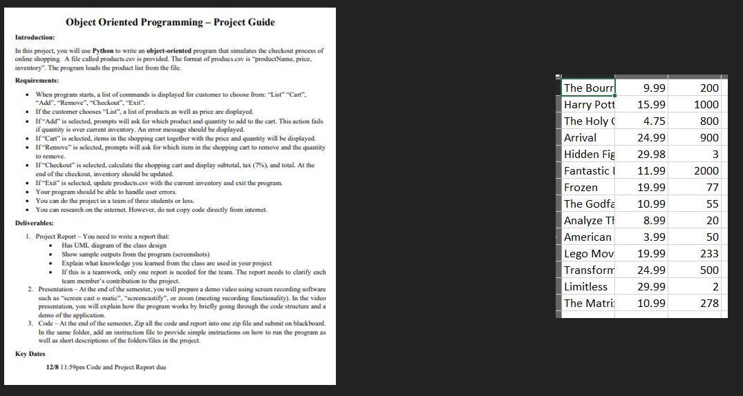 Solved 9.99 200 1000 800 900 3 2000 77 Object Oriented | Chegg.com