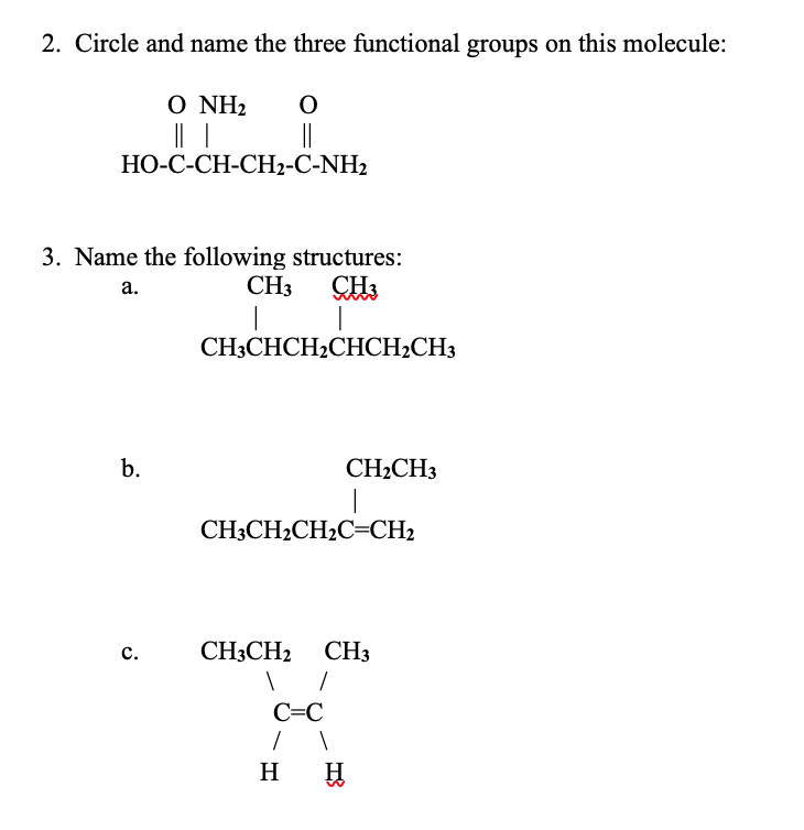 Solved 2. Circle and name the three functional groups on | Chegg.com