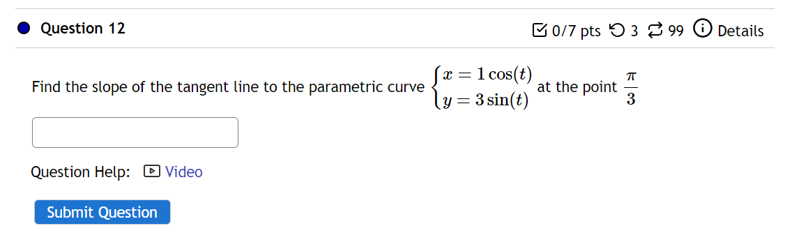 Solved Find the slope of the tangent line to the parametric | Chegg.com