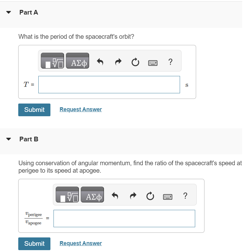 Solved Consider a spacecraft in an elliptical orbit around | Chegg.com