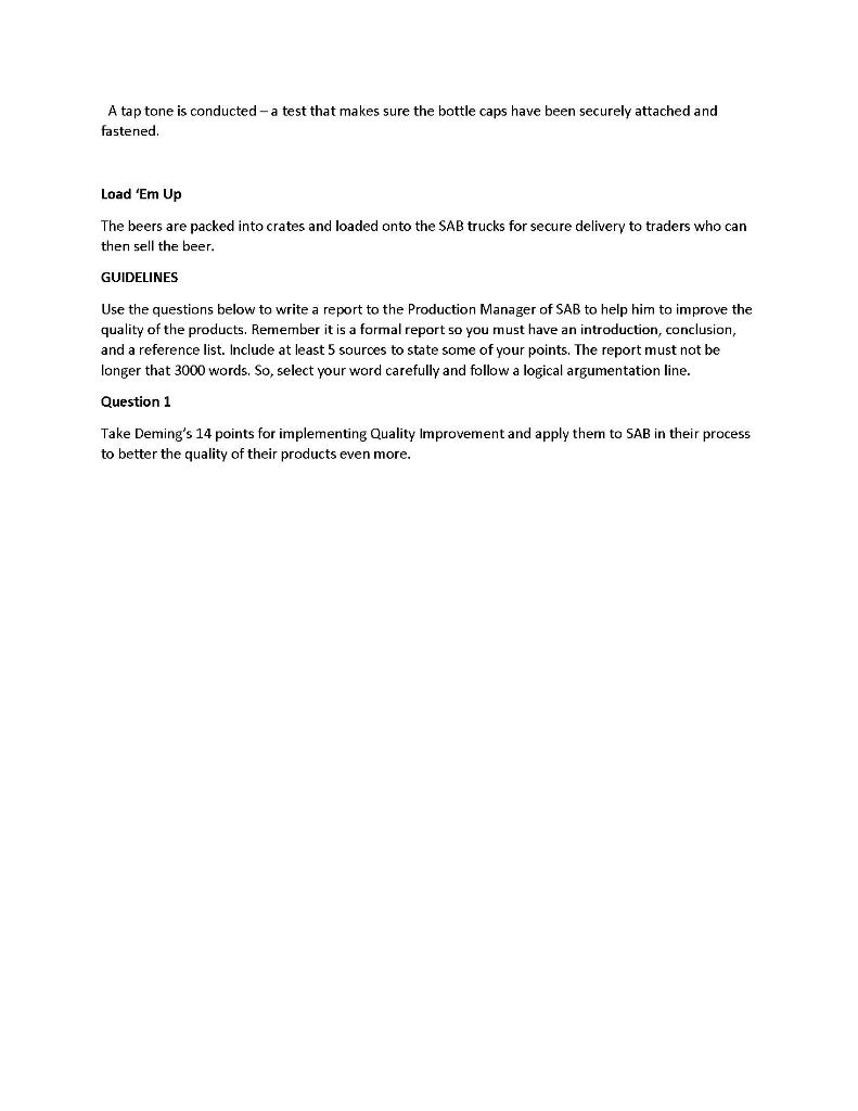 Solved QUESTION 1 Take Deming’s 14 points for implementing | Chegg.com