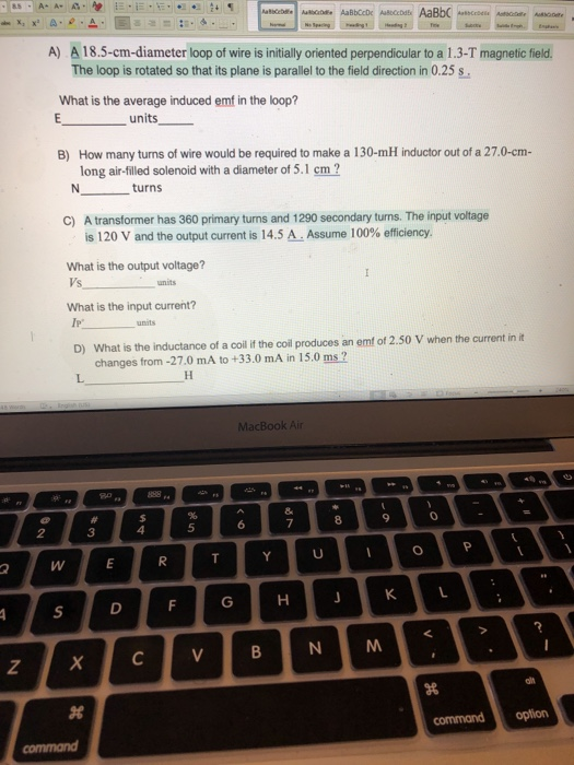 Solved A 18.5-cm-diameter loop of wire is initially oriented | Chegg.com