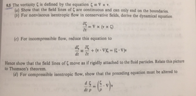 Solved 95 The vorticity is defined by the equation i," v. | Chegg.com