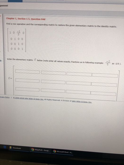 Solved Gnment Chapter 1 Section 1 5 Question 04d Find A