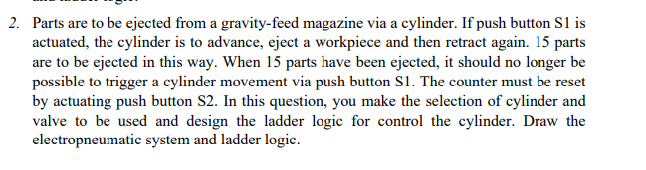 Solved 2. Parts are to be ejected from a gravity-feed | Chegg.com