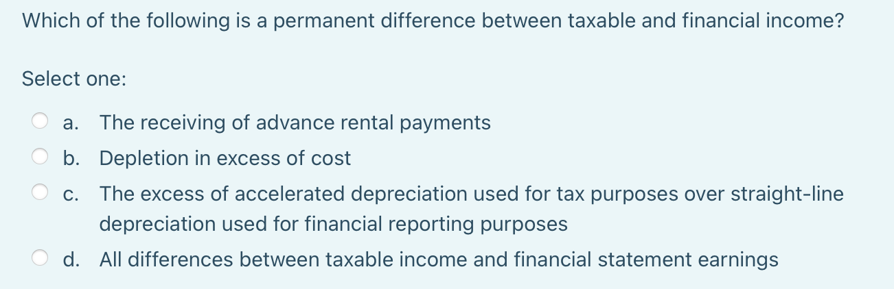 Solved Which of the following is a permanent difference | Chegg.com