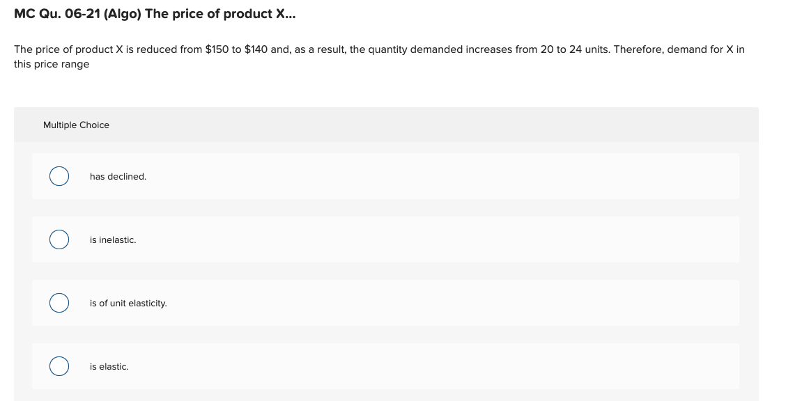 Solved MC Qu. 06-114 Consider the demand curve above. If | Chegg.com