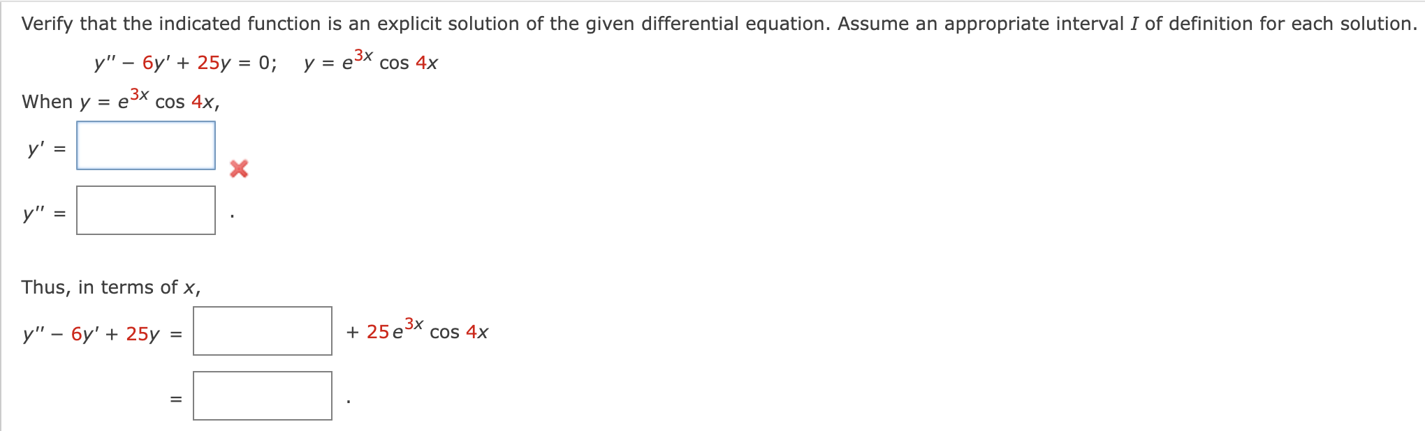 Solved Verify that the indicated function is an explicit | Chegg.com