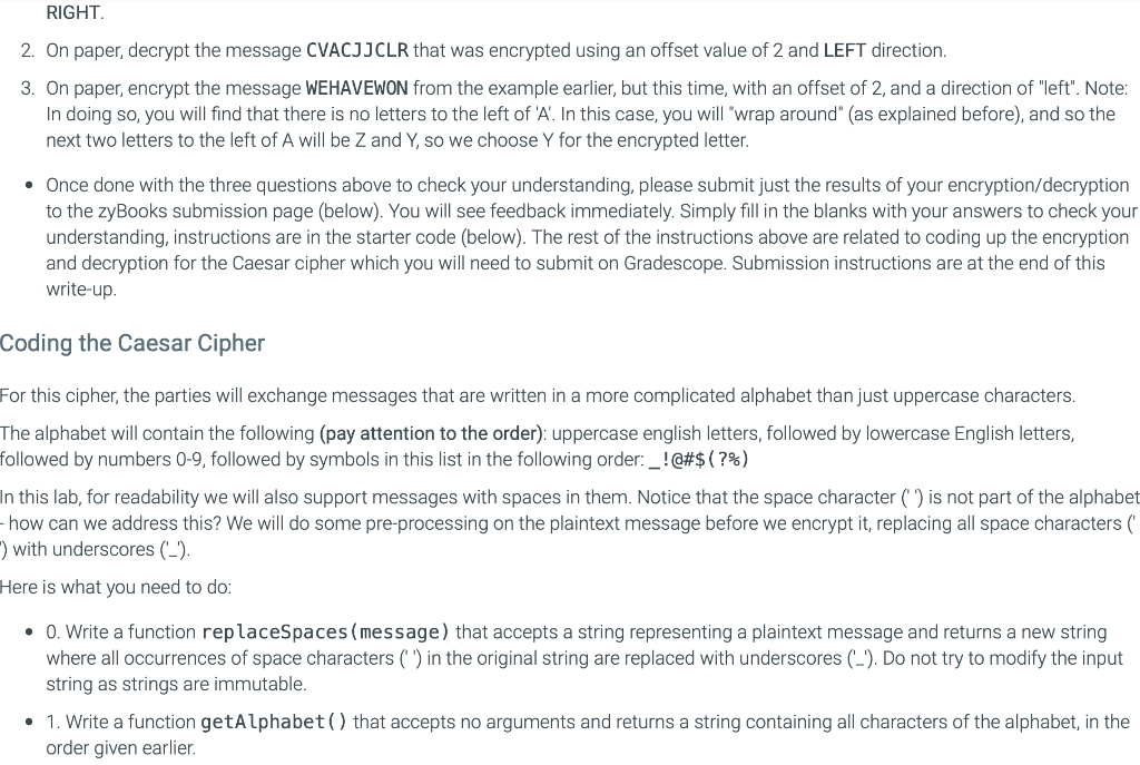 Solved 4.21 LAB: Caesar Cipher Introduction This lab is | Chegg.com