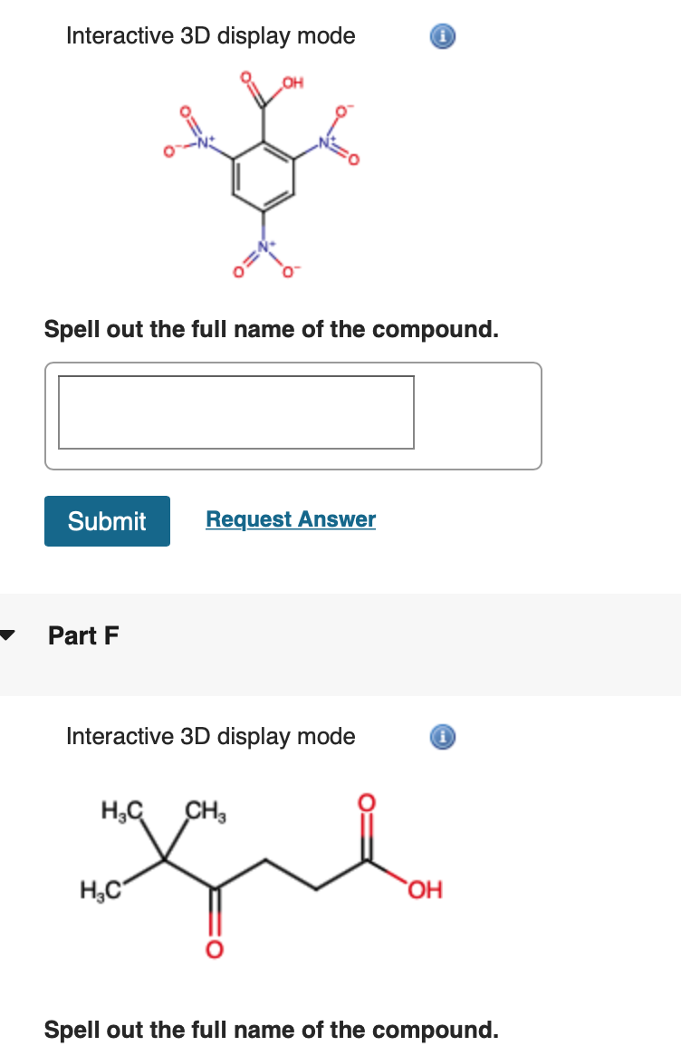 Solved Interactive 3D display mode OH N Spell out the full | Chegg.com