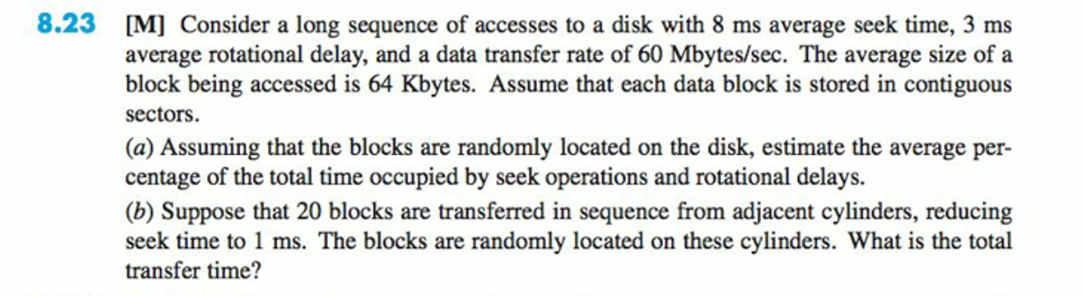 Solved 3 [M] Consider a long sequence of accesses to a disk | Chegg.com