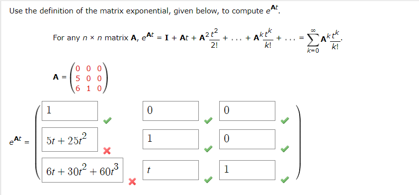 Solved Use the definition of the matrix exponential, given | Chegg.com
