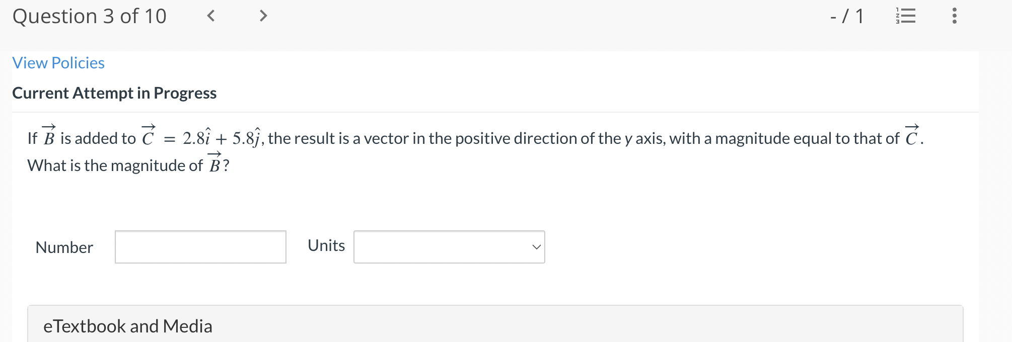 Solved If B is added to C=2.8i^+5.8j^, the result is a | Chegg.com