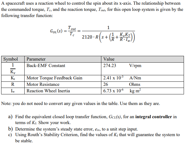 Solved A spacecraft uses a reaction wheel to control the | Chegg.com