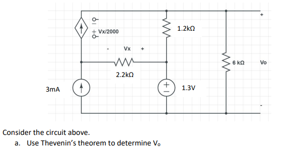 Solved Consider the circuit above. a. Use Thevenin's theorem | Chegg.com