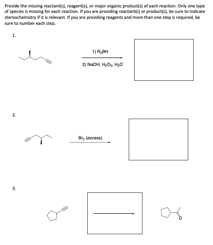 Solved Provide the missing reactant(s), reagent(s), or major | Chegg.com