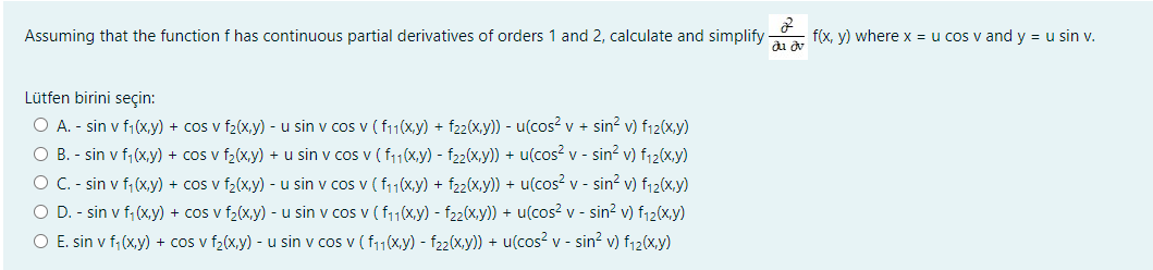 Solved Assuming that the function f has continuous partial | Chegg.com
