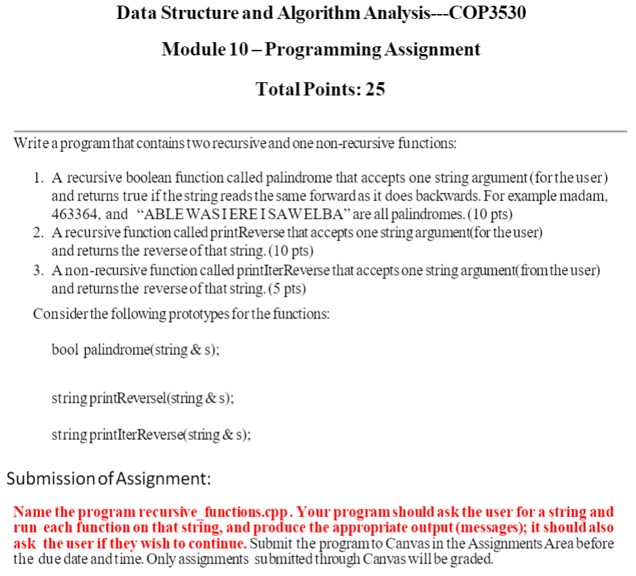 Solved Data Structure and Algorithm Analysis---COP3530 | Chegg.com
