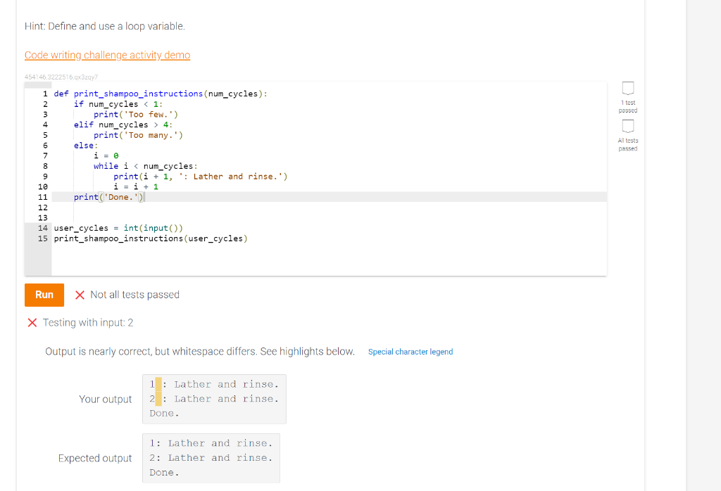 Solved Write a function print_shampoo_instructions() with | Chegg.com