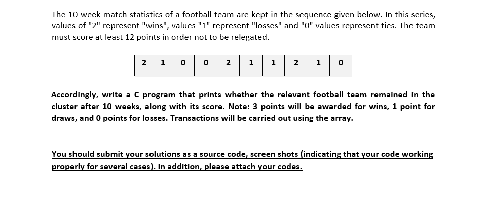 Solved The 10-week match statistics of a football team are | Chegg.com