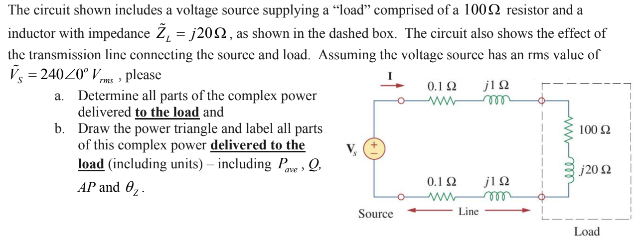 Solved The circuit shown includes a voltage source supplying | Chegg.com
