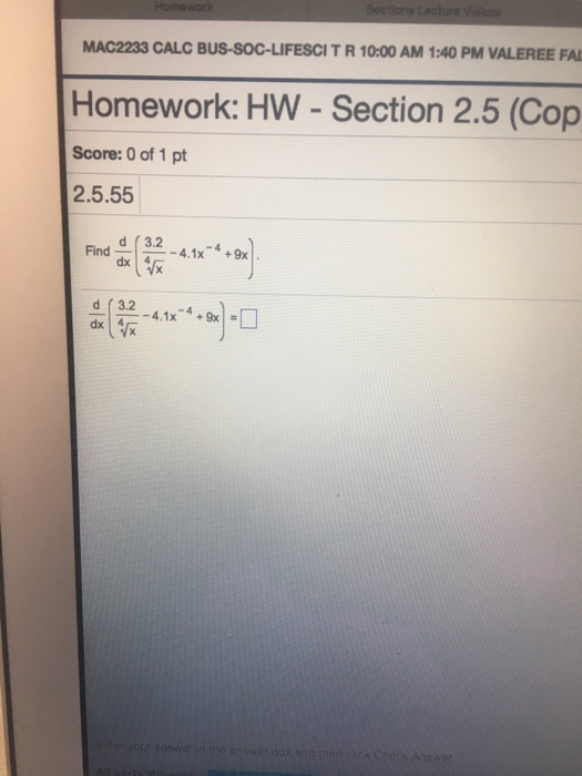 Solved MAC2233 CALC BUS-SOC-LIFESCI T R 10:00 AM 1:40 PM | Chegg.com