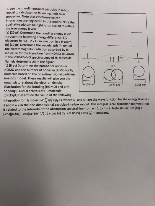 Solved 3. Use the one-dimensional particles-in box model to | Chegg.com